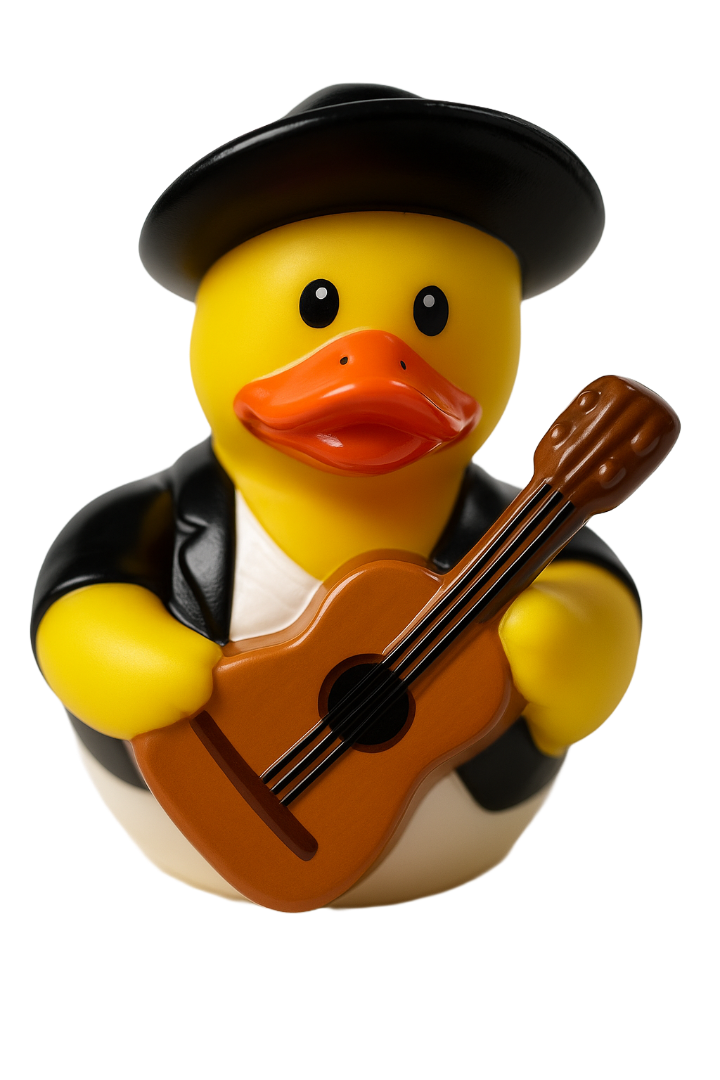 Guitarist Rubber Duck 5cm - Yellow Duck World