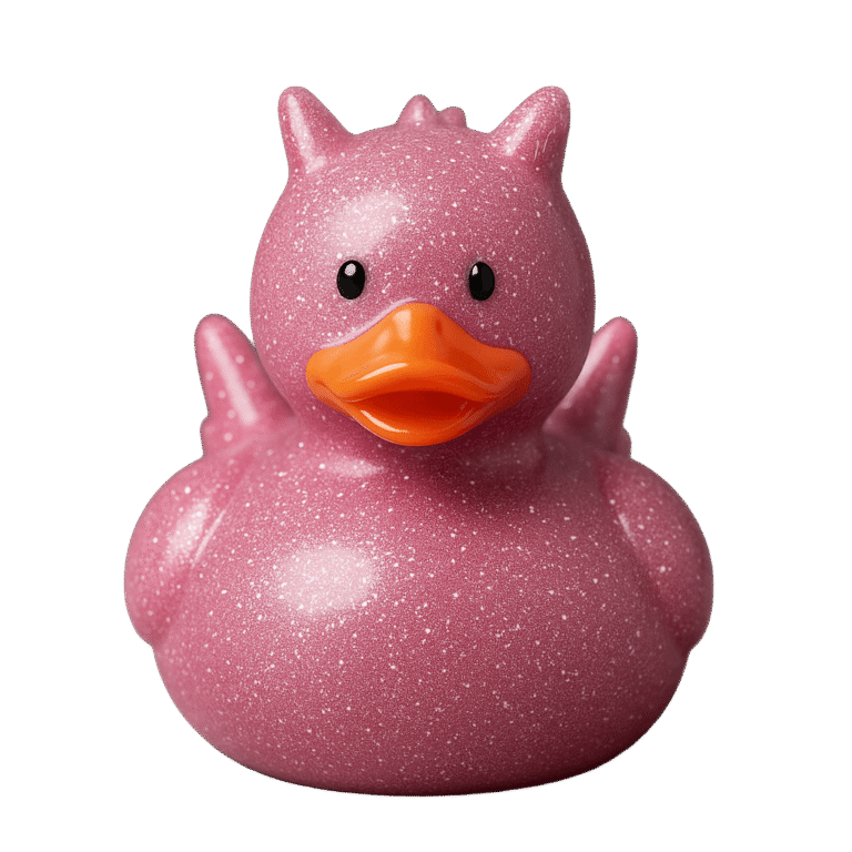 Glitter Pink Butterfly Rubber Duck 5cm – Yellow Duck World